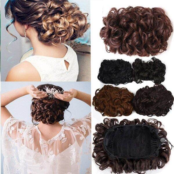 Synthetic Comb Clips In Curly Hair Extension Fake Hair Short Curly ...