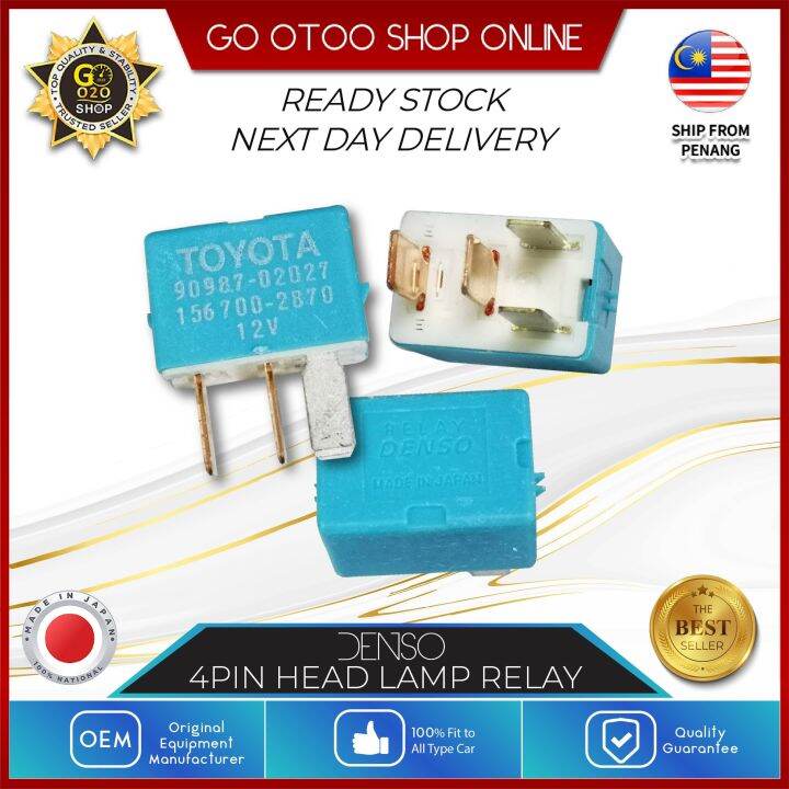 DENSO Blue Black 4 Pins Head Lamp Multipurpose Power Car Relay ( MADE ...