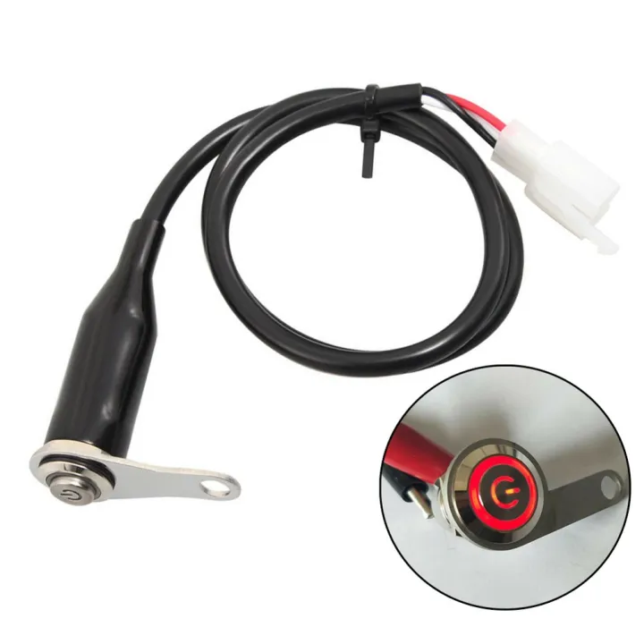 7mm LED Motorcycle Switch ON + OFF Handlebar Mount Push Button DC 12V ...