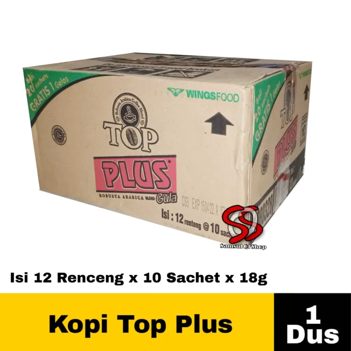 (1) DUS KOPI TOP PLUS KOPI + GULA 12 RENCENG X 10 SACHET | Lazada Indonesia