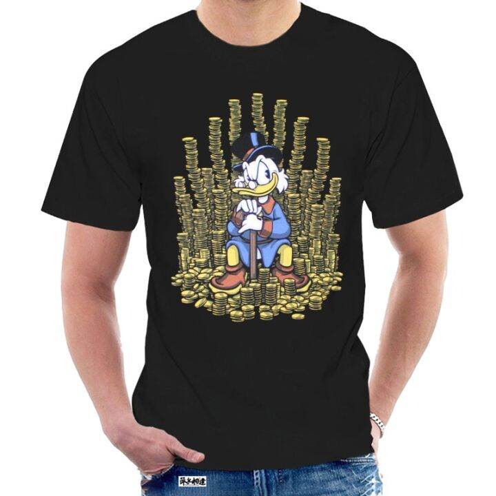 DUCK TALES SCROOGE MCDUCK MONEY PILE T-SHIRT MENS BLACK LAND TEE ...