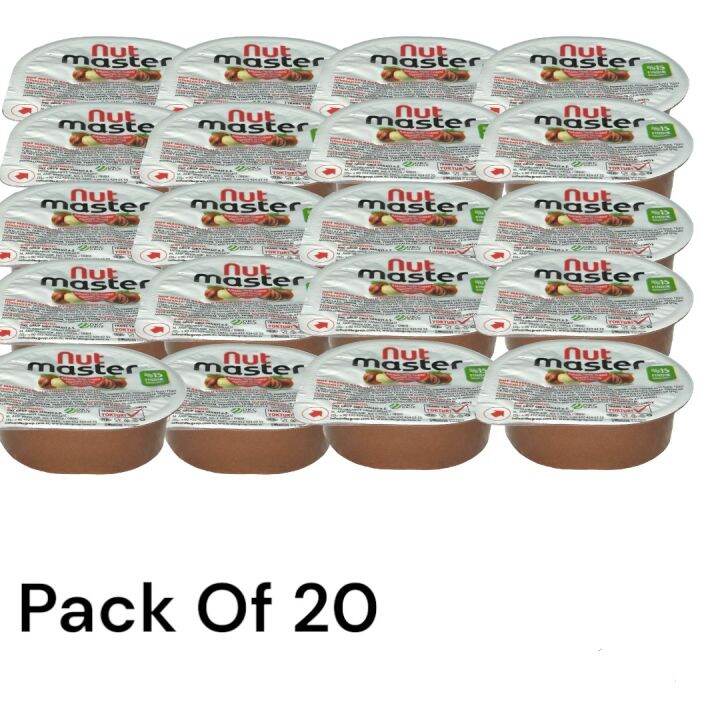 (Pack of 20) Nut Master Hazelnut Cream with Cocoa 20g (15% Hazelnut ...