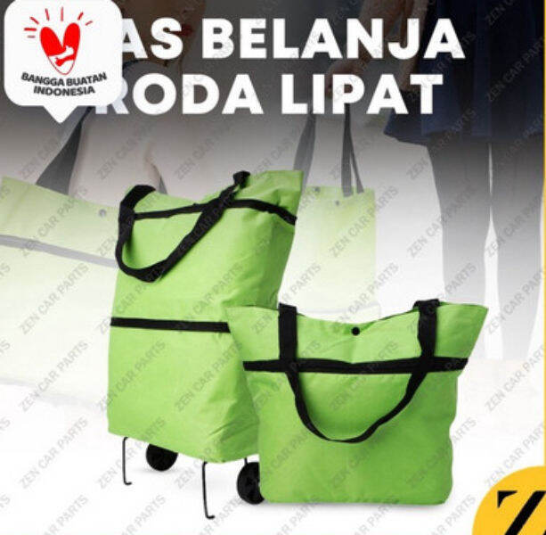 TAS BELANJA RODA LIPAT Eco Friendly Besar Beroda Foldable bag Trolley ...