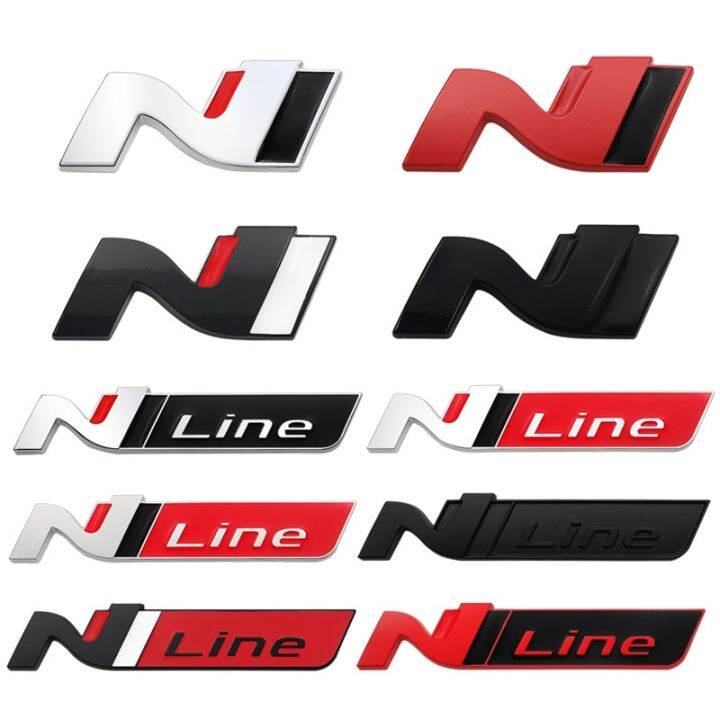Car 3D Metal N Line Logo Emblem Badge Decal Sticker For Hyundai Kona ...