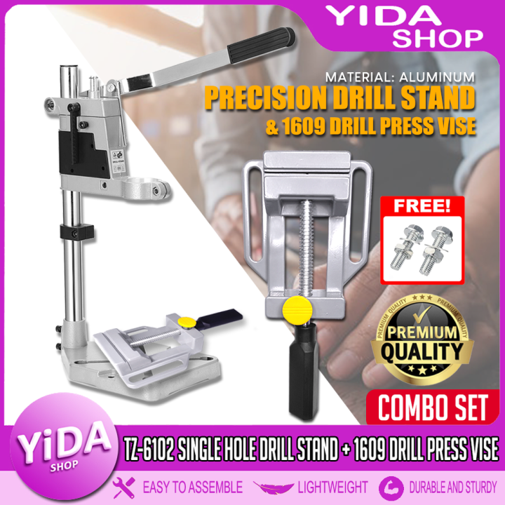 YiDA SHOP (Combo Set) Drill Stand + Drill Press Vise Clamp, Drill Stand ...