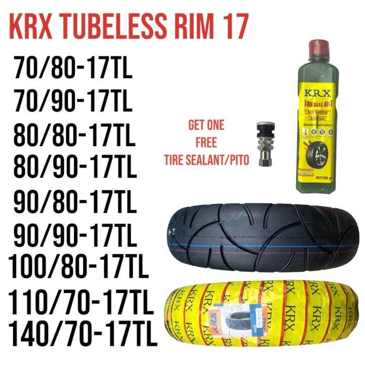 Motorcycle KRX Tubeless Tires/Tyre/Gulong TL Random Design size by 17 ...