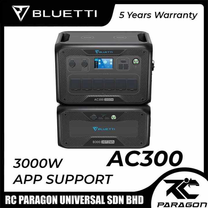 BLUETTI Solar Power Station AC300 & B300 Expansion Battery, 3072Wh LiFePO4 Battery Backup w/ 6 ...