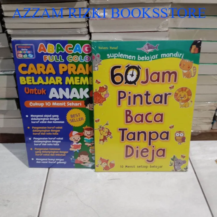 Paket 2 Buku Anak Tk & Paud 60 jam pintar Baca Tanpa Dieja & Abacaga ...