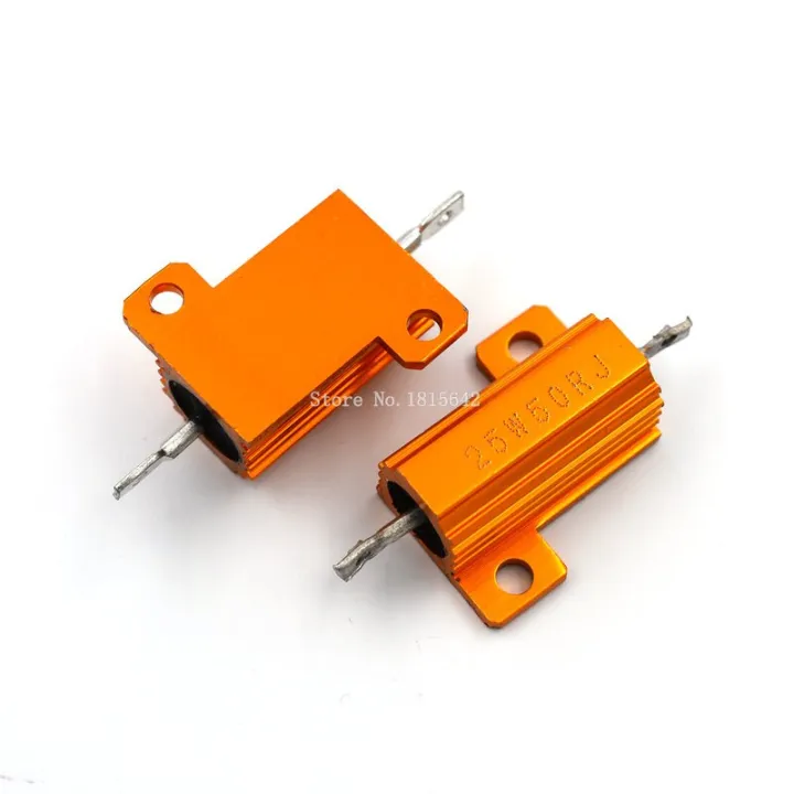 RX24 25W 50R 50RJ Power Metal Shell Aluminium Gold Resistor 25Watt 50 ...
