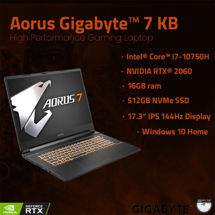 Aorus 7 KB RC47KB i7-10750H 16GB RAM NVMe 512GB SSD RTX 2060 17.3 ...