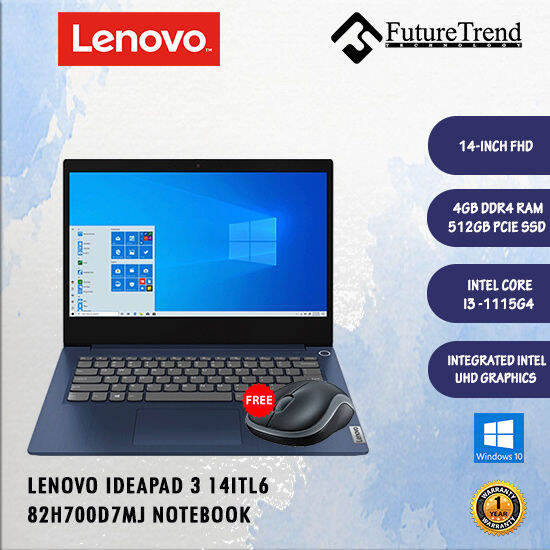 Lenovo IdeaPad 3 [IP3 14ITL06] (82H700D7MJ) I3-1115G4/4GB/512GB/14" FHD ...