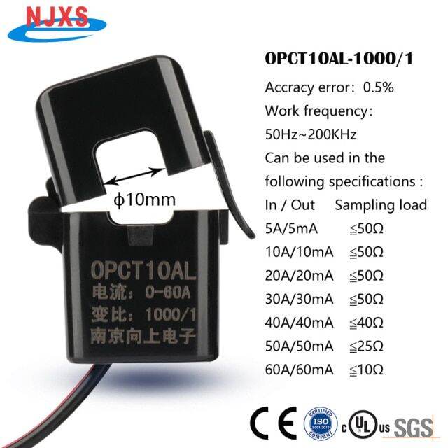 Micro Split Core Current Transformer Sensor Ac เปิดประเภท Ct Clamp 5a