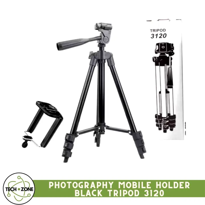 TECHZONE- Photography Mobile Holder Black Tripod 3120 Camera Mobile ...