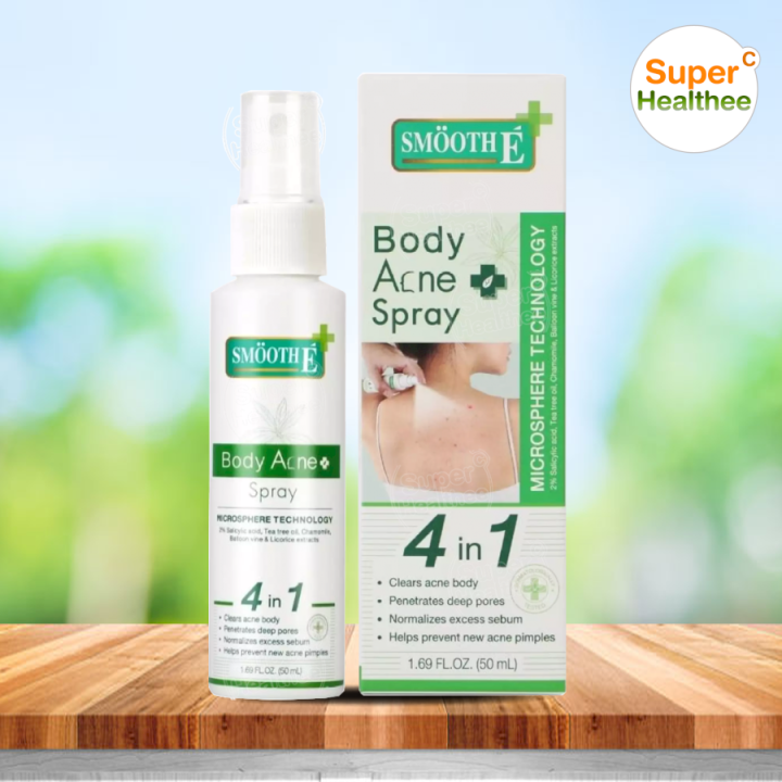 Smooth e anti body acne spray 1.69oz (50มล) สมูท อี แอนตี้ บอดี้ แอคเน่ ...
