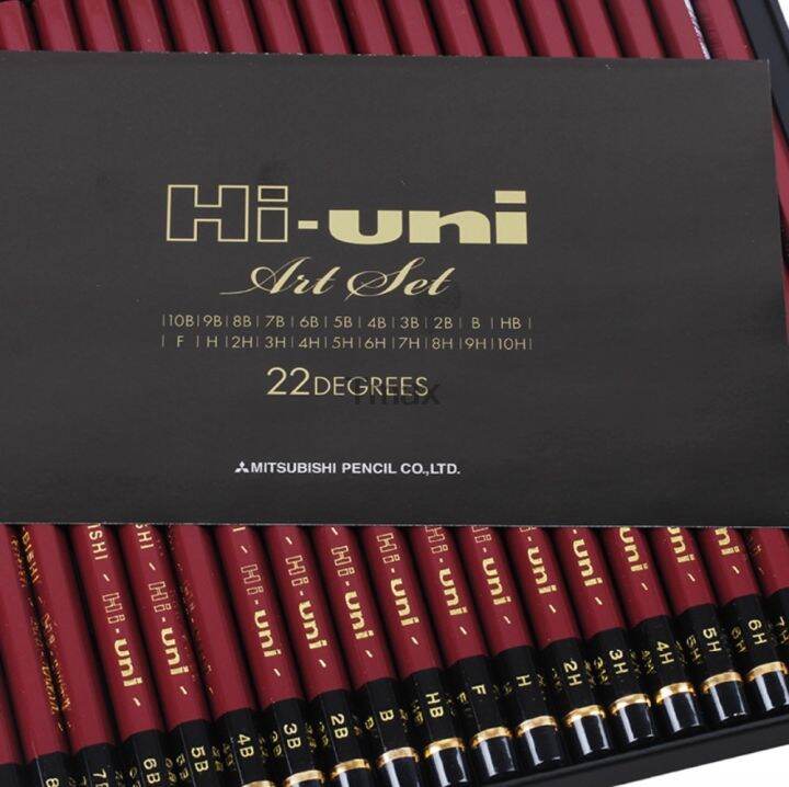 6 Pcslot Mitsubishi Uni HI-UNI 22C Most Advanced Drawing Pencil 22 Type of Hardness Standard ...