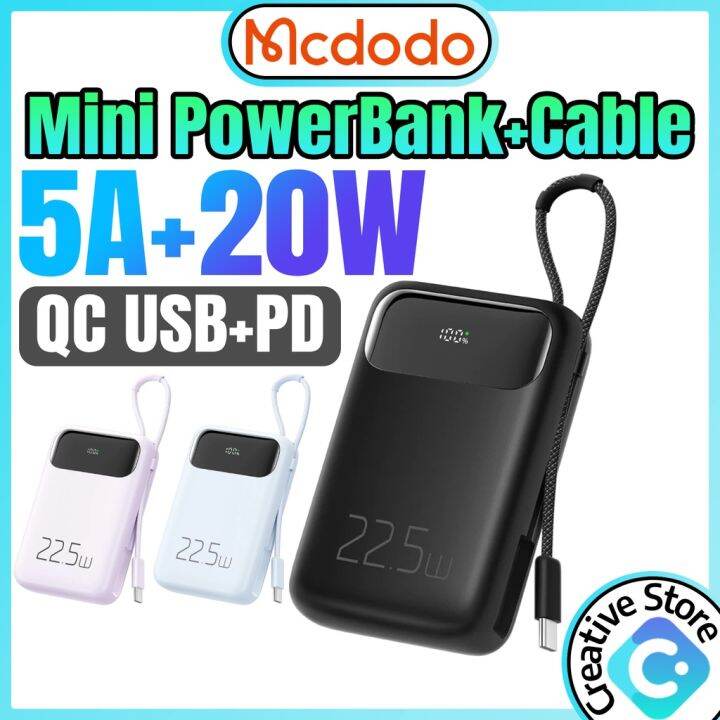 Original Mcdodo Powerbank with Cable Type C Cable 5A Fast Charging ...
