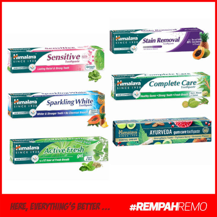 HIMALAYA TOOTHPASTE — COMPLETE CARE, AYURVEDA GUM CARE, SENSITIVE ...