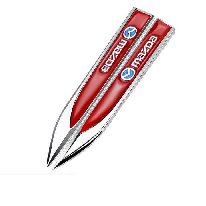 2Pcs Metal Car Sticker Fender Side Blade Badge Decal For Mazda 2 3 6 ...