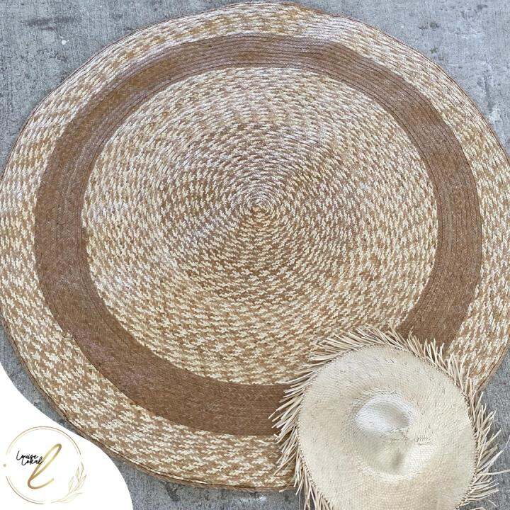 60" or 5 feet DSN 2 COMBI SABATAN & BURI round buri carpet/ round ...