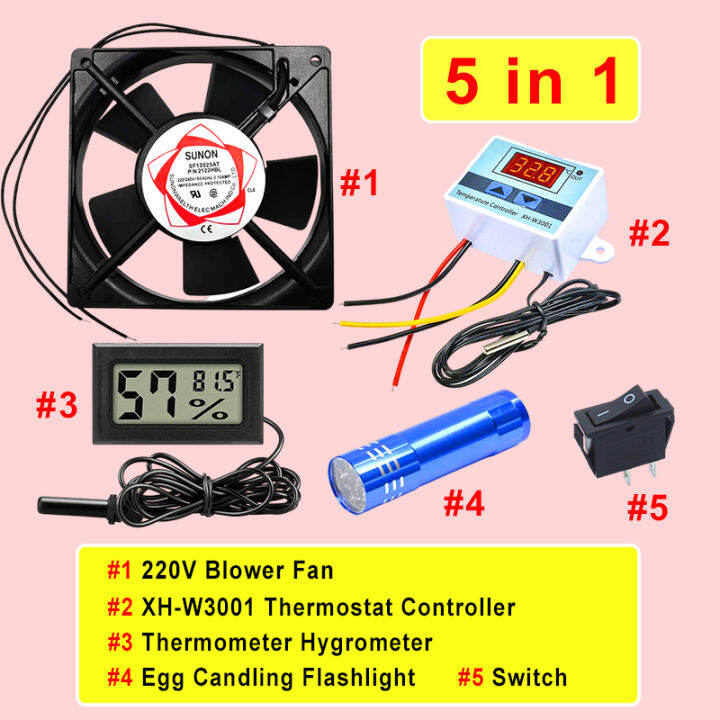 Diy Incubator parts complete set kit (220V Blower Fan + W3001 ...
