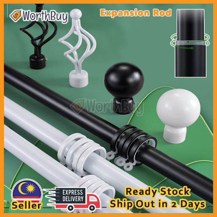 [FULL SET | EXTENDABLE ROD] Extendable Hook/Eyelet Curtain Rod ...