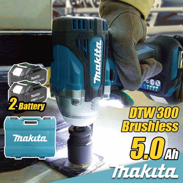 Makita Dtw-300 Cordless Impact Wrench Brushless With 2 Battery And Case ...
