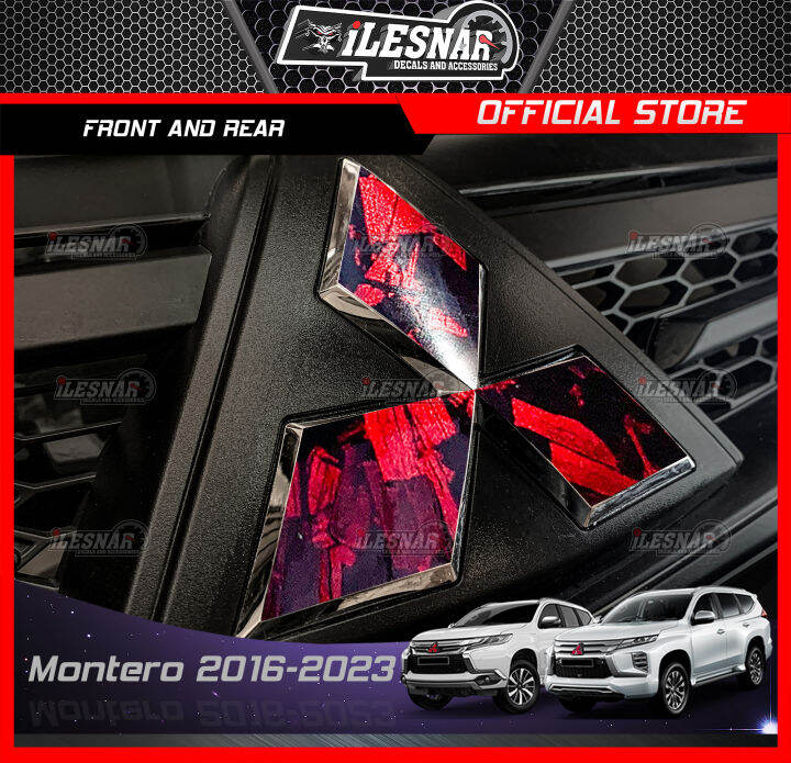 Mitsubishi Montero Sport 2016-2023 Front and Rear Logo Premium Stone ...