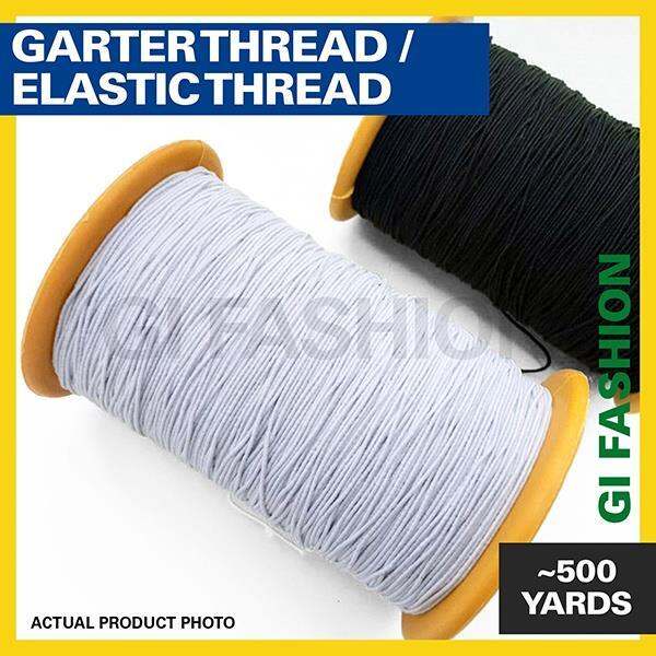 Elastic Garter Thread white black for tags shirring smocking sewing per ...