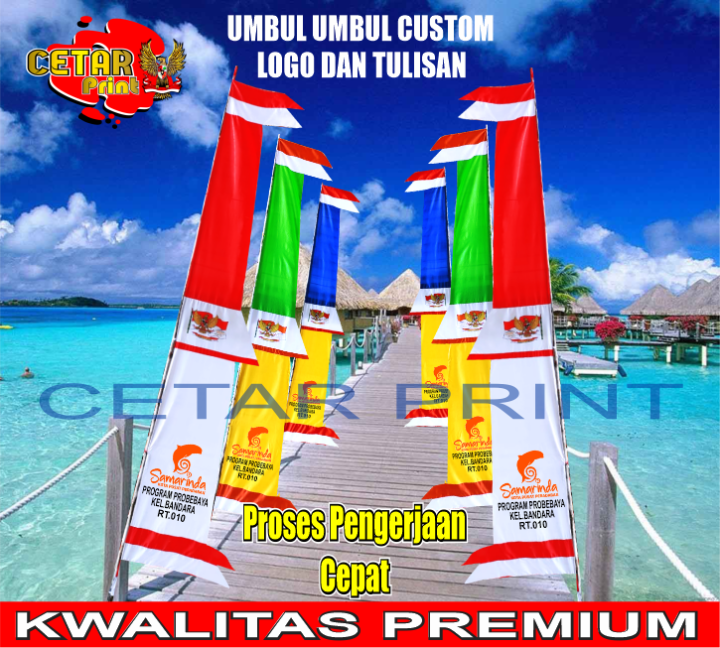 UMBUL UMBUL CUSTOM LOGO DAN NAMA panjang 4 meter | Lazada Indonesia