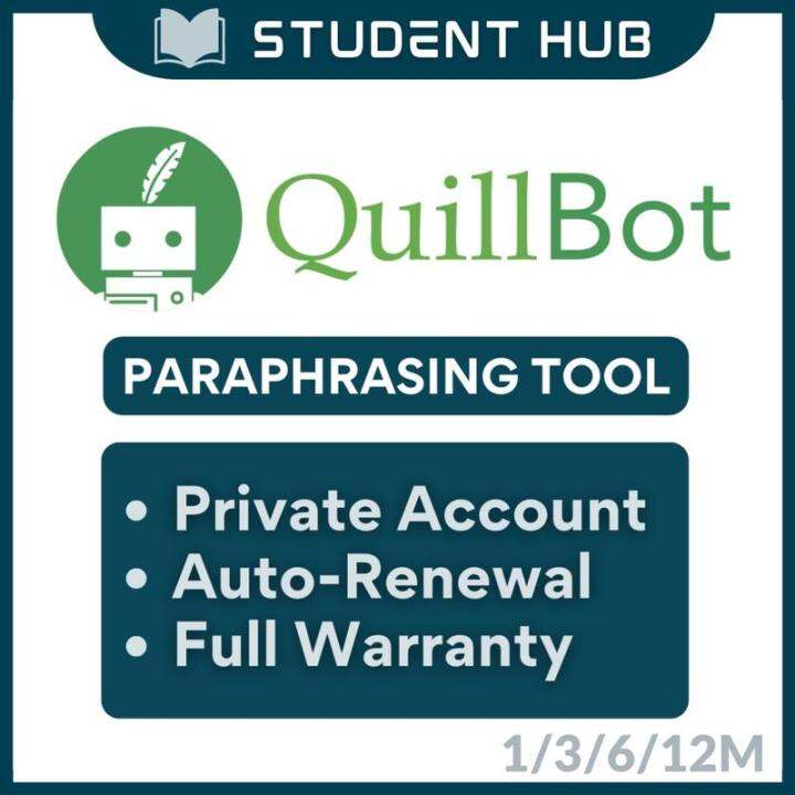 QuillBot Premium 𝐏𝐑𝐈𝐕𝐀𝐓𝐄 𝐏𝐄𝐑𝐒𝐎𝐍𝐀𝐋 Account SOLO Premium Account | Lazada PH