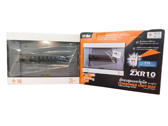 ตู้คอนซูเมอร์ยูนิต Zeberg รุ่น ZXR10 63A 10ช่อง พร้อมเมนต์ กันดูด เบรกเกอร์ (ครบชุด) | Lazada.co.th