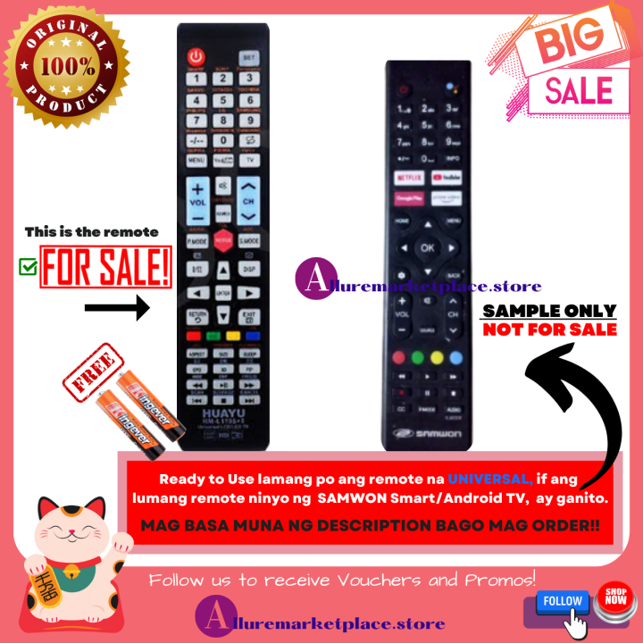 Ready to use Universal TV Remote Control for Samwon Smart TV Android ...
