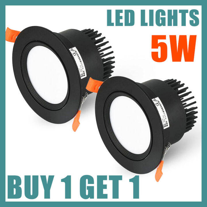 【Buy 1 Get 1】Ultra Thin 5W LED Ceiling Light Pin Light Panel Lights, 3 ...