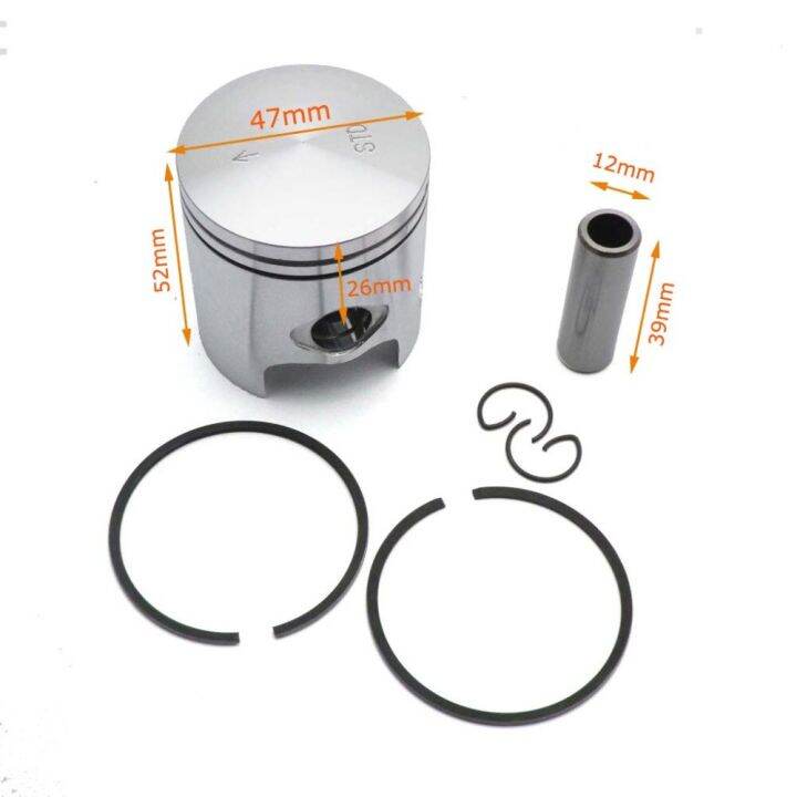 Motorcycle 47mm Piston Kit with Gasket Ring 10mm 12mm Pin For Scooter JOG 50cc 70cc 2 stroke ...