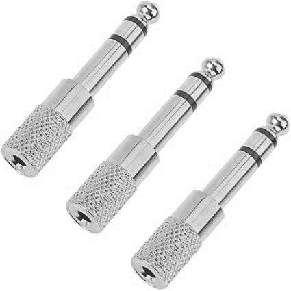 3.5mm Female Jack to PL 6.35mm Stereo Male Plug Converter Adapter ...