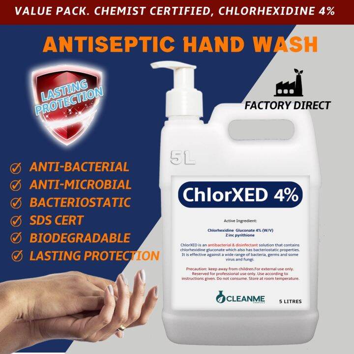 Cleanme ChlorXED 4% antiseptic hand wash with chlorhexidine and Zinc ...