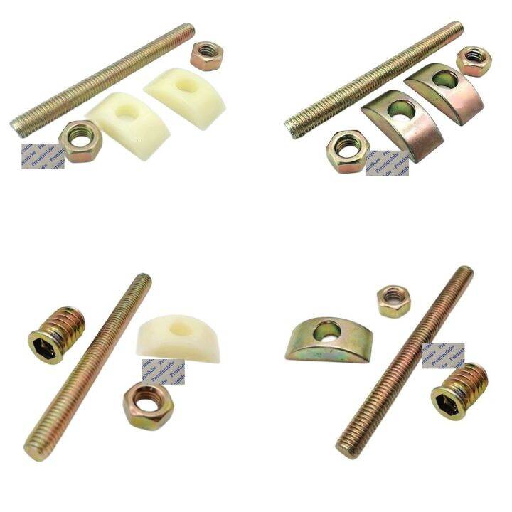 10Pcs Bed Rail Threaded Dowel Bolt Joiner Connector Zinc Nylon Half ...