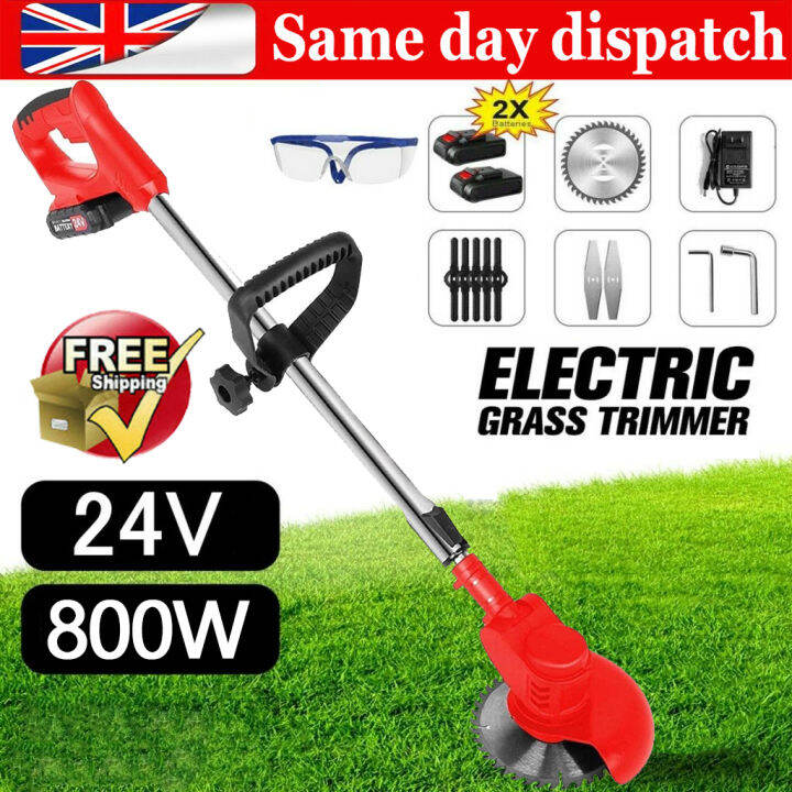 24V Cordless Grass Cutter 2 lithium battery Electric Brush Grass ...