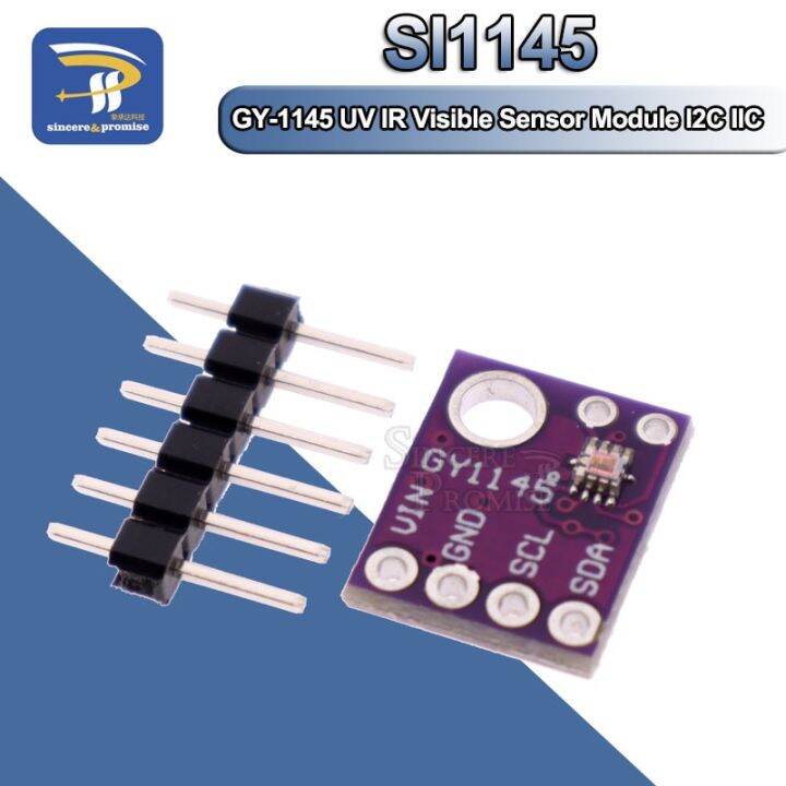 Si1145 Uv Ir Visible Sensor Board I2c Iic Gy 1145 6pin Header Light Breakout Module Digital