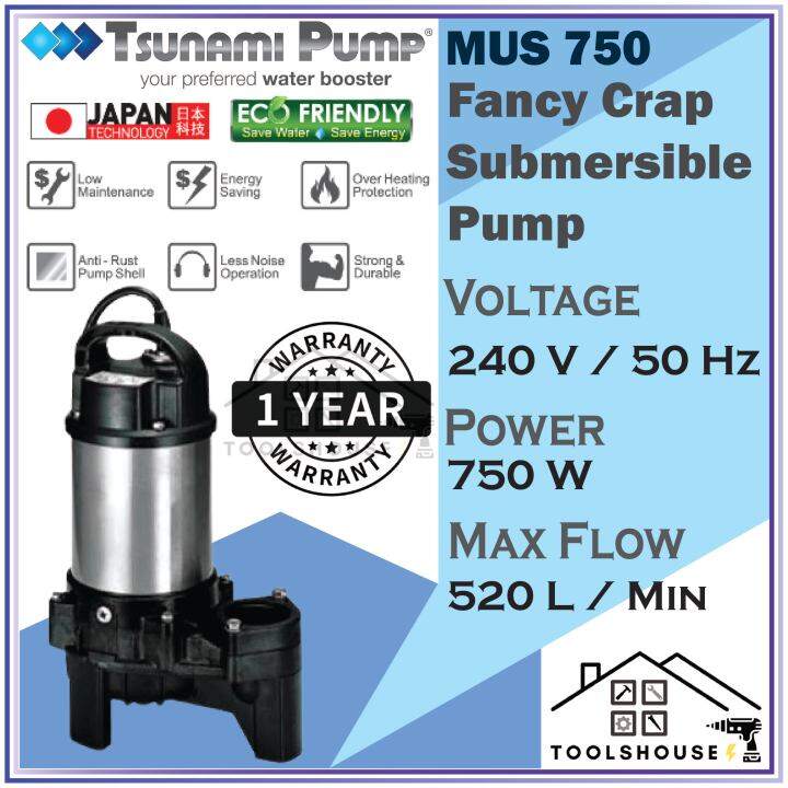 Tsunami Mus-750/750A Submersible Pump 750W | Lazada