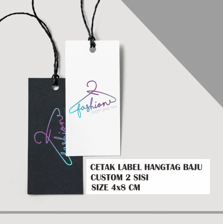 FREE DSAIN | MURAH ISI (70 PCS) CETAK LABEL HANG TAG NAMA MEREK SENDIRI / LABEL BAJU CUSTOM ...
