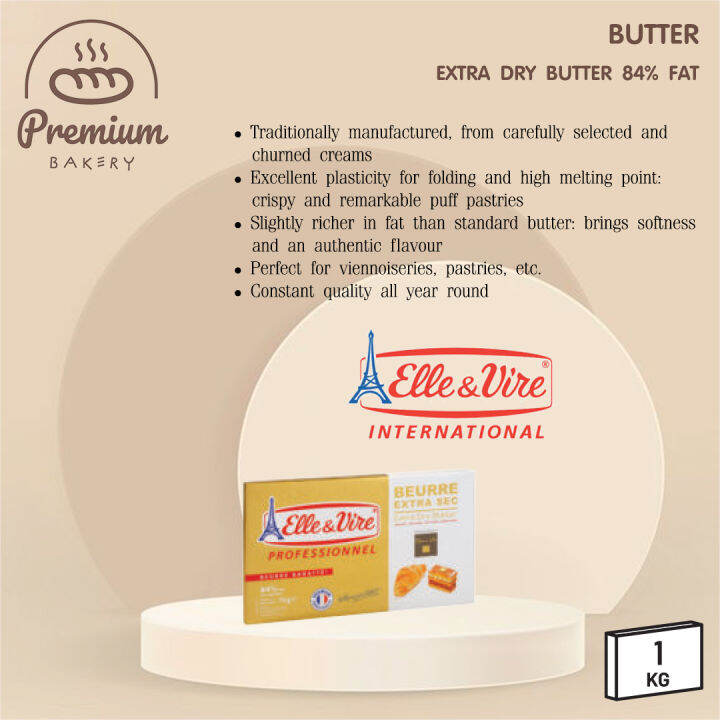 ELLE&VIRE EXTRA DRY BUTTER 84 % FAT 1KG | Lazada.co.th