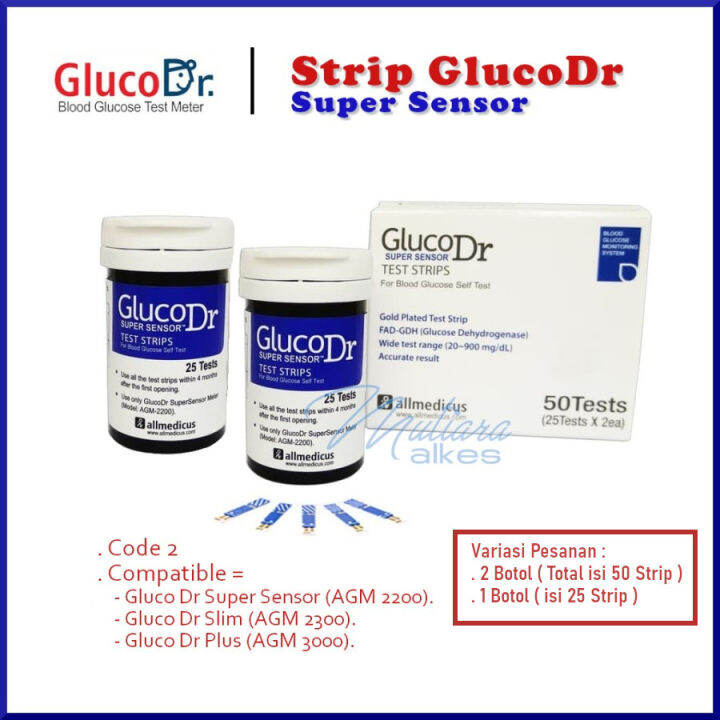 GLUCO DR Strip Gluco Dr Super Sensor Stik GlucoDr Supersensor AGM 2200 ...