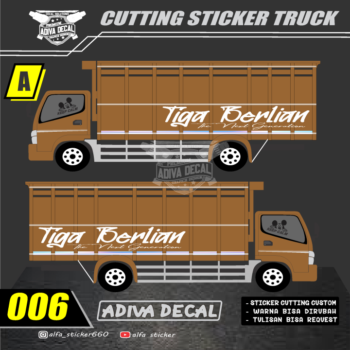 STIKER BAK TRUK/ CUTTING STICKER TRUCK BAK SAMPING tiga berlian -006 ...