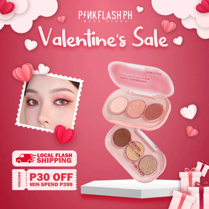 PINKFLASH #PINKGAME Pink Game 3 Shades Eyeshadow Palette Eye Make up ...