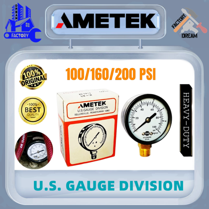 Ametek Original Pressure Gauge U.S. Gauge Division Assorted 100/160/200 ...