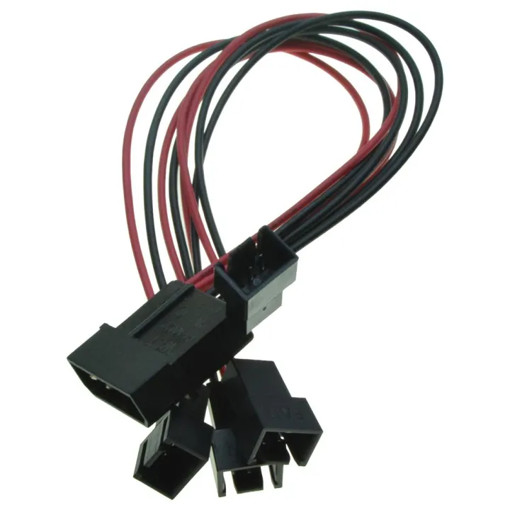 IDE Male Port 1 to 4 ways 3Pin Fan Male port Cable Molex D plug to 3 ...