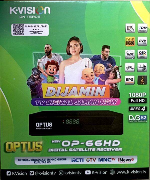 Satellite Receiver OPTUS OP66HD Paket GOL dan TV Nasional Gratis dan RCTI group gratis selama 1 ...