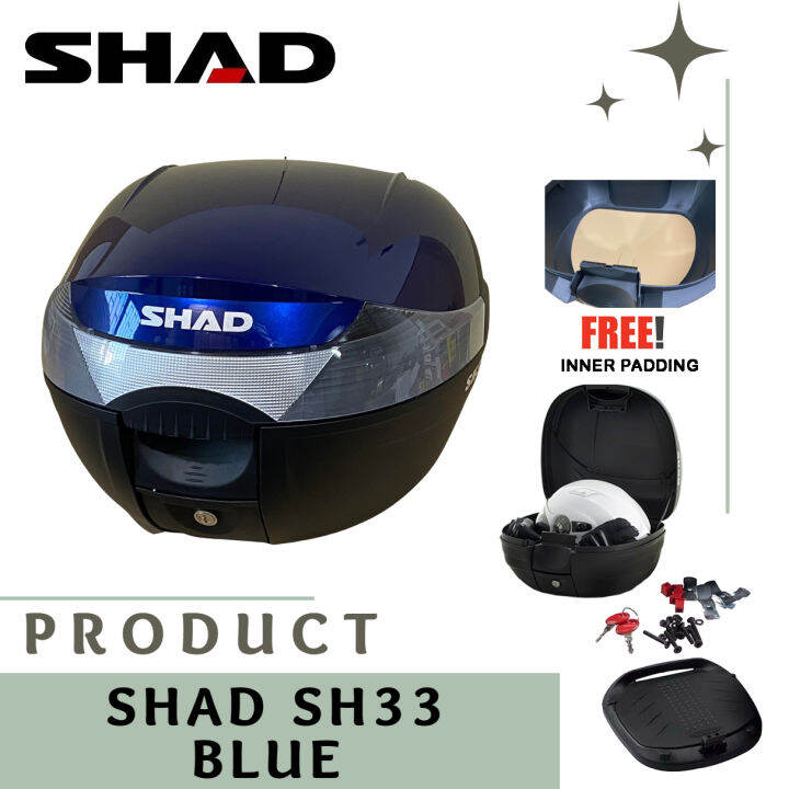 กล่องท้าย SHAD SH33 ฝาน้ำเงิน ขนาด 33 ลิตร เก็บหมวกกันน๊อค 1 ใบ ...