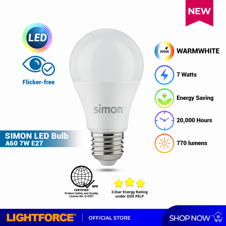 SIMON LED BULB A60 7W E27 | Lazada PH